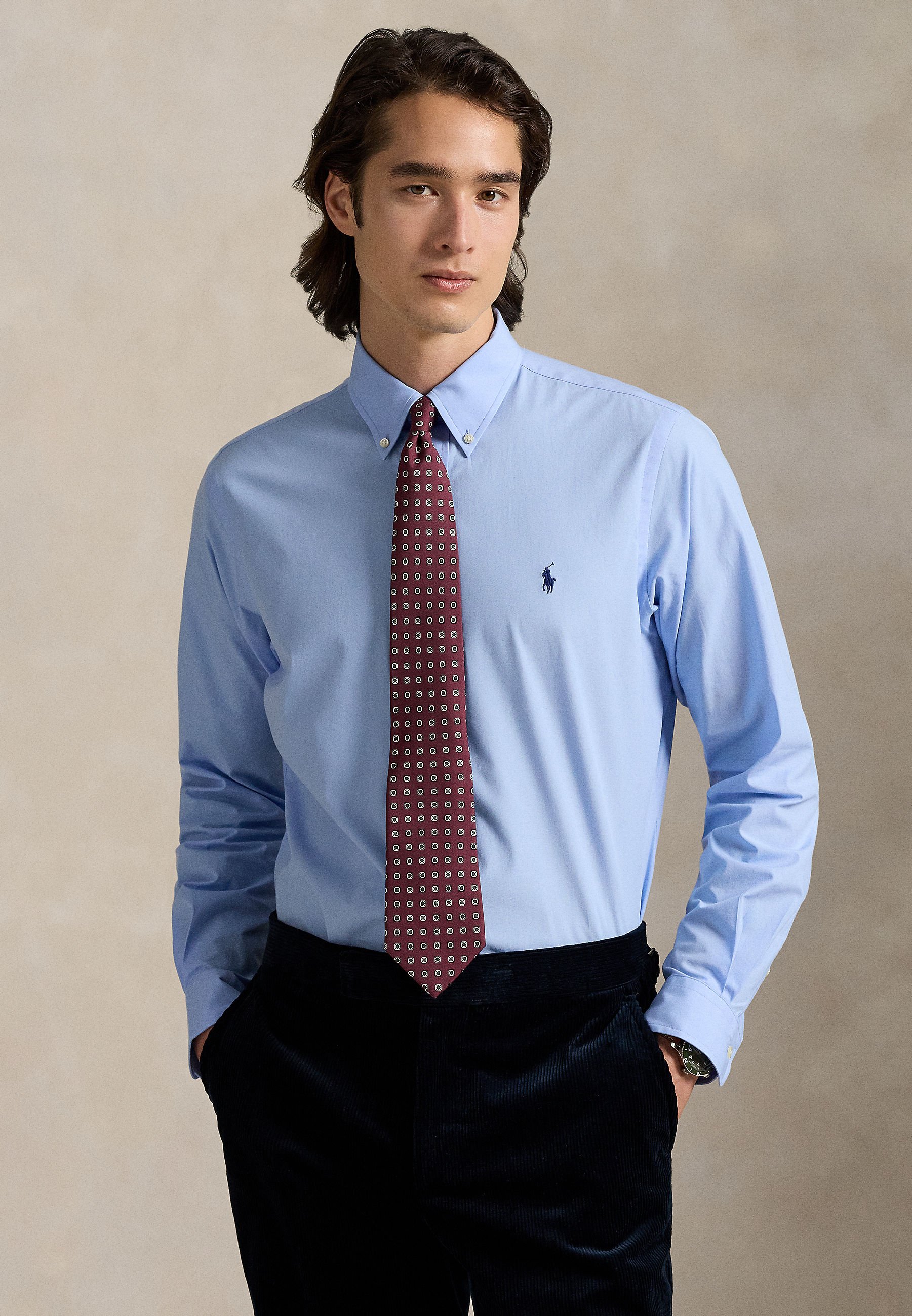 Polo Ralph Lauren CUSTOM FIT STRETCH POPLIN SHIRT - Hemd - austin blue ...