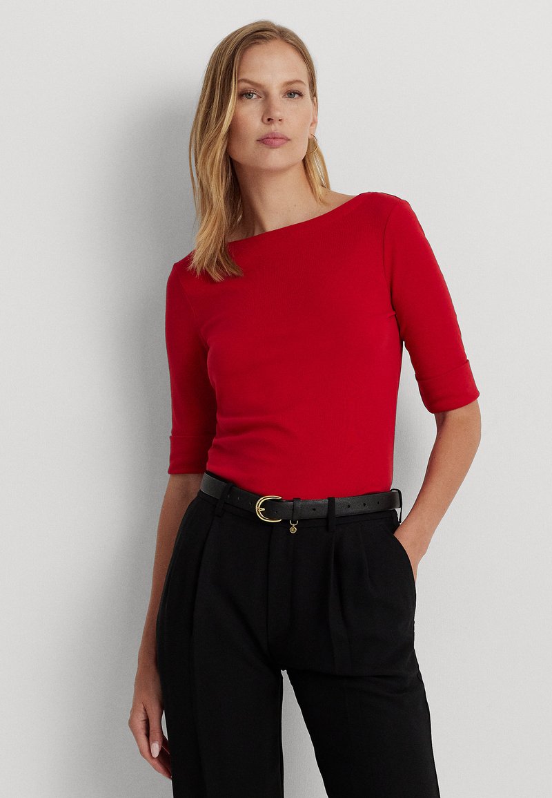 Lauren Ralph Lauren JUDY ELBOW SLEEVE - T-Shirt basic - martin red/rot ...
