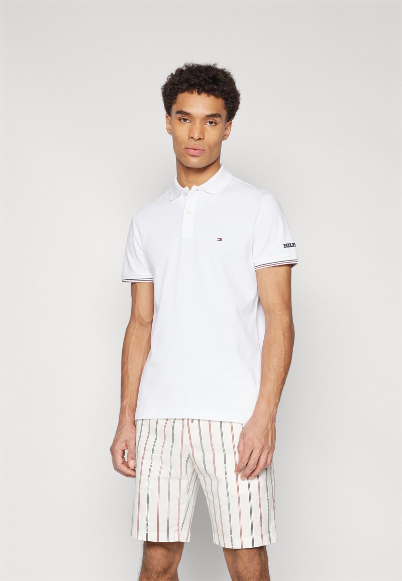 Tommy Hilfiger CUFF EMBRO AND TIPPING SLIM - Polosärk - white/valge ...