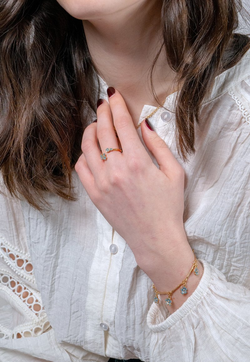 FABLE ENGLAND FORGET-ME-NOT - Ring - blue gold/light blue - Zalando
