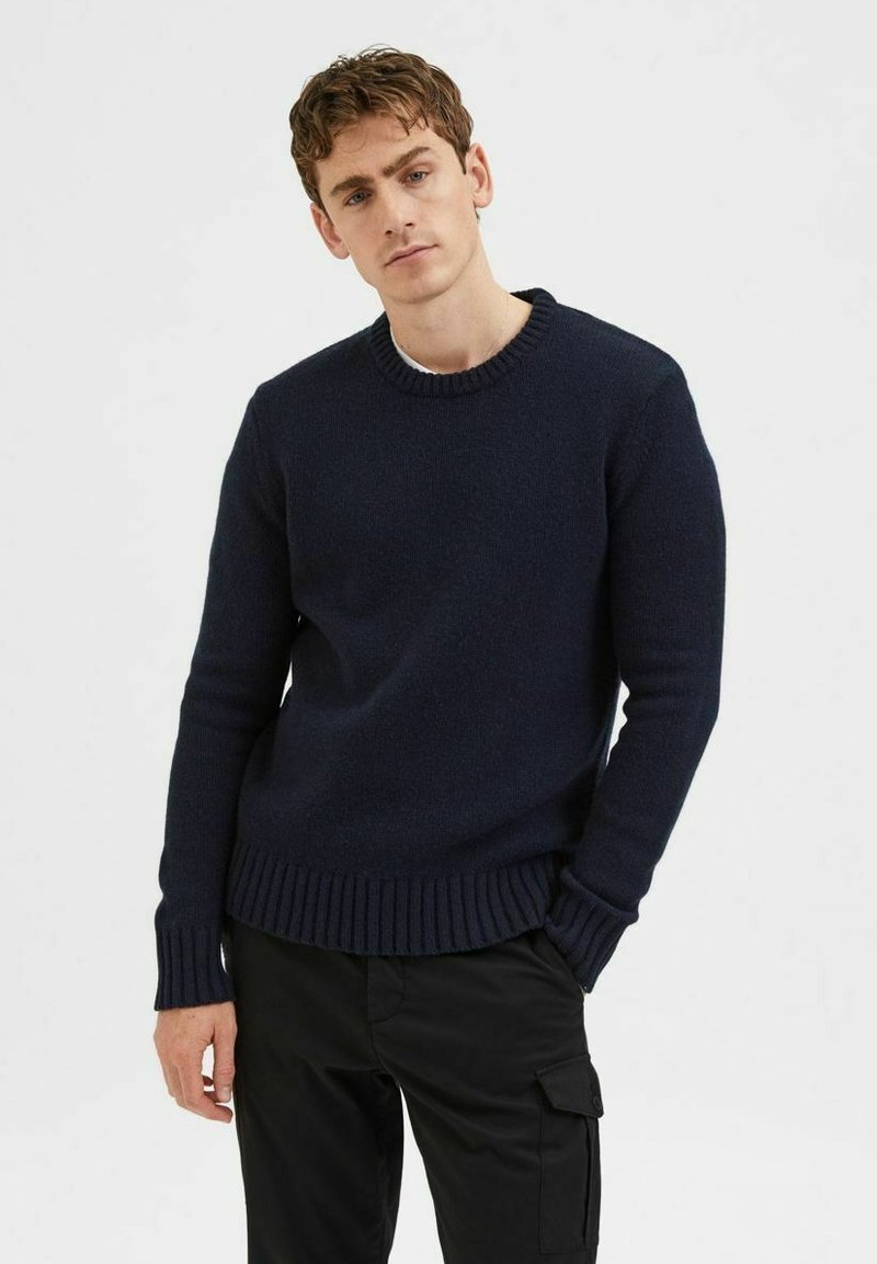 Selected Homme WOLL - Jersey de punto - sky captain/azul marino ...