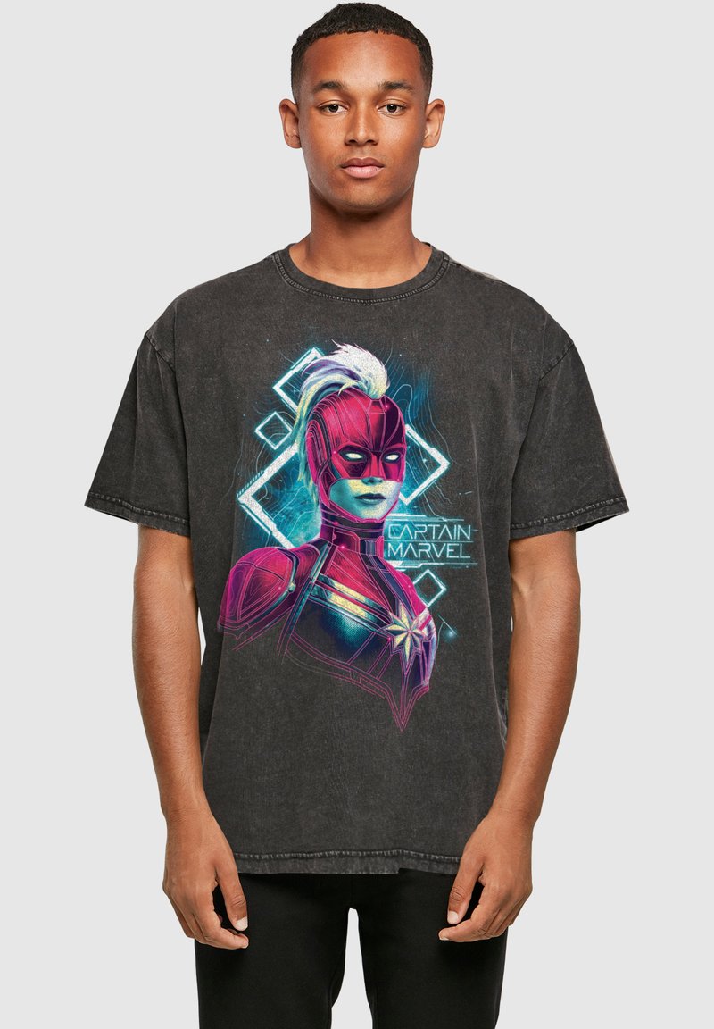 ABSOLUTE CULT CAPTAIN MARVEL - NEON WARRIOR ACID WASHED - Camiseta ...