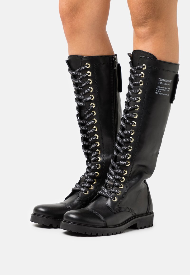 Zadig & Voltaire JOE BOOT - Čižmy na šnurovanie - noir/čierna - Zalando.sk