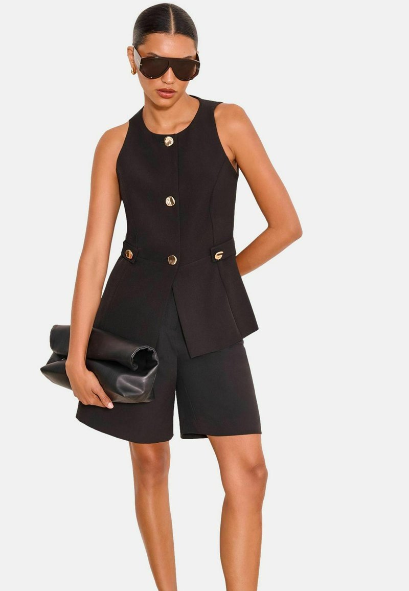 Lipsy REGULAR FIT - CREW NECK PEPLUM WAISTCOAT - Waistcoat - black ...