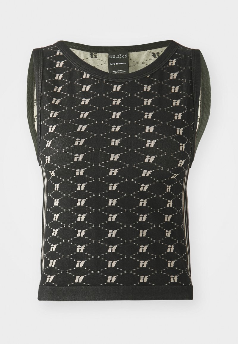 iets frans... MONOGRAM TIE BACK TANK - Toppi - black/musta - Zalando.fi