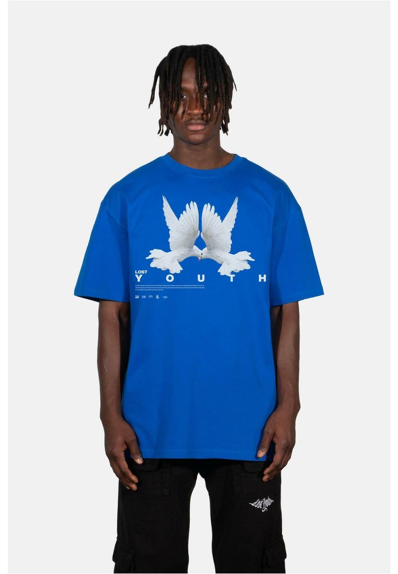 Lost Youth LY TEE DOVE - T-shirt print - cobalt blue/blauw - Zalando.nl