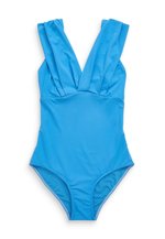 Next TUMMY CONTROL WIDE STRAP PLUNGE SWIMSUIT - Maillot de bain - blue ...