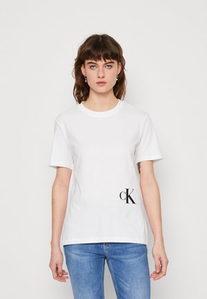 Calvin Klein Jeans MONOLOGO SLIM TEE 2 PACK - T-shirt basique - faint blossom/bright white/rose ...