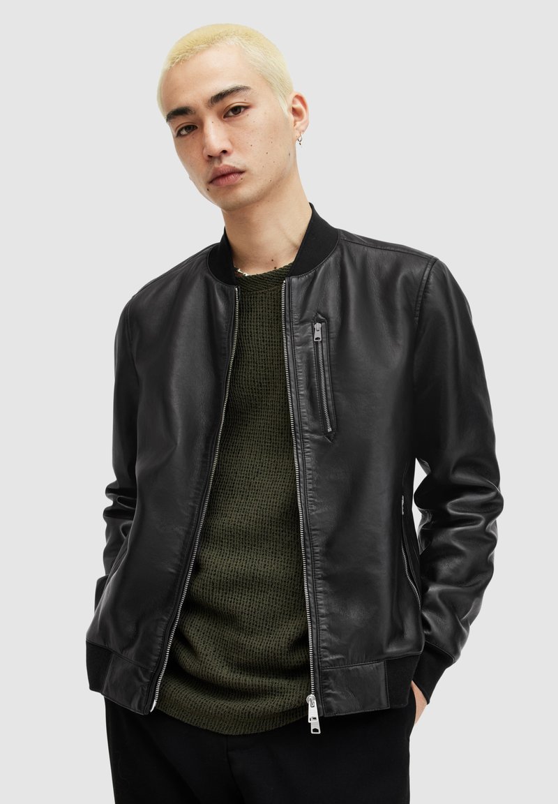 AllSaints Lederjacke - black/schwarz - Zalando.at
