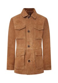 Hackett London FIELD - Leather jacket - camel beige/tan - Zalando.ie