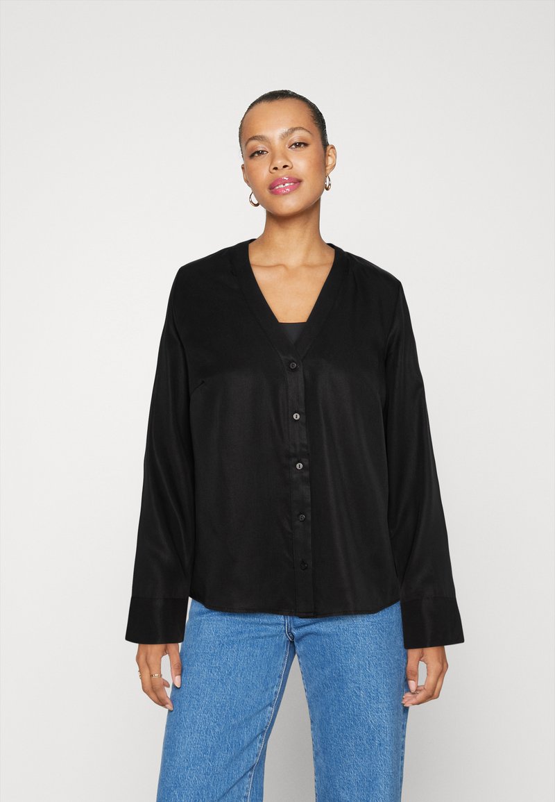Object OBJTILDA V NECK - Blouse - black/zwart - Zalando.nl