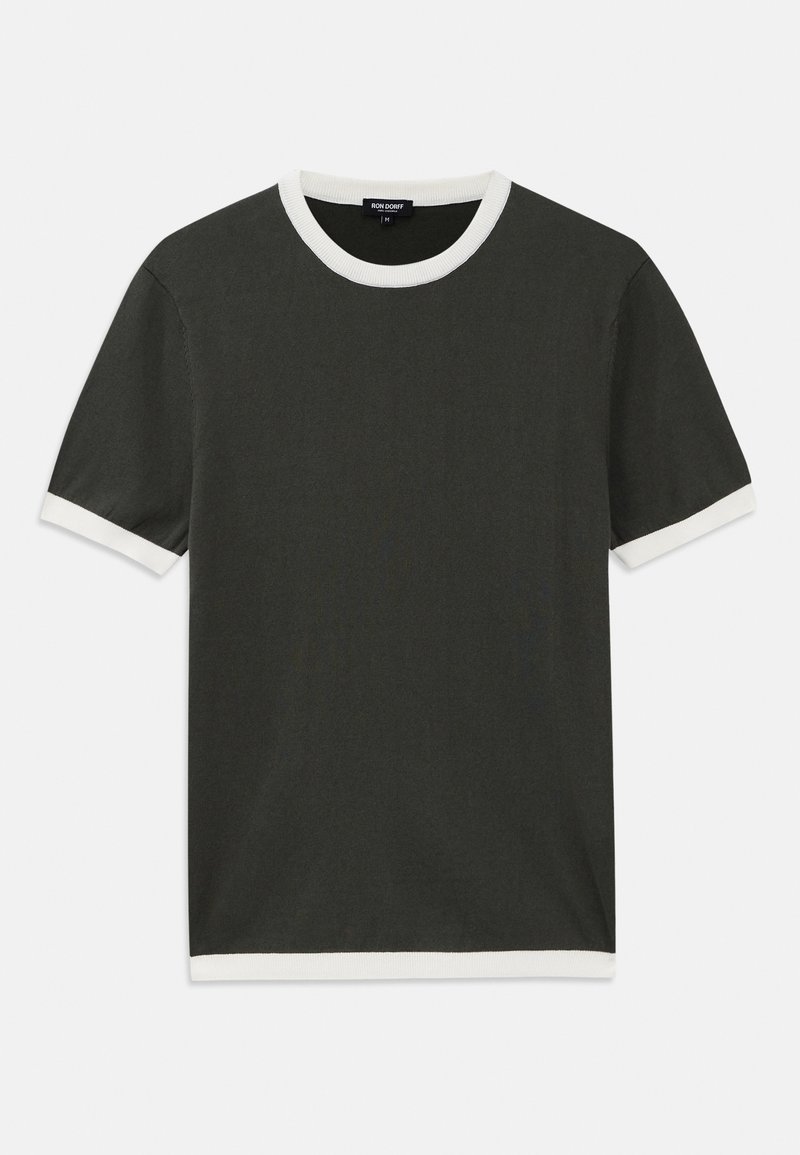 Ron Dorff T-Shirt basic - military green/offwhite - Zalando