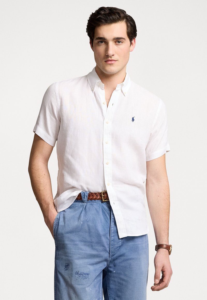 Polo Ralph Lauren CUSTOM FIT LINEN SHIRT - Shirt - white - Zalando.co.uk