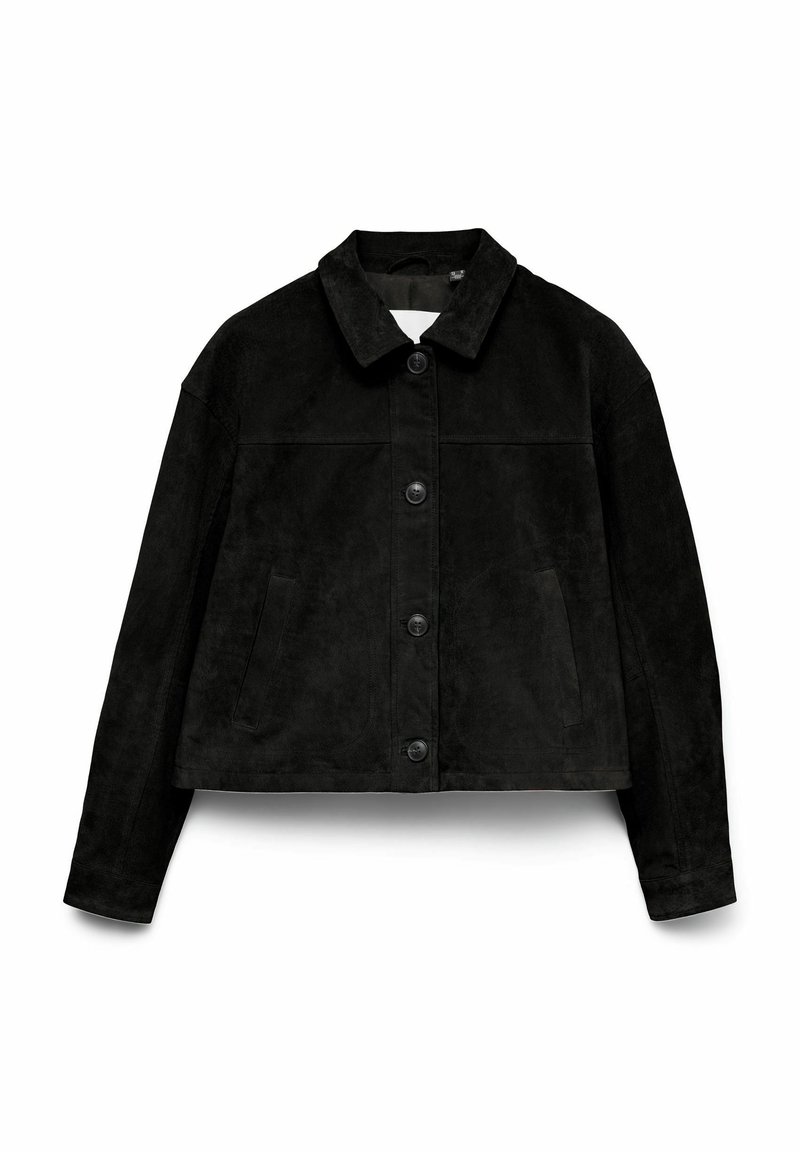 Vero Moda VMROYCESTINE Suede - Leather jacket - black - Zalando.co.uk