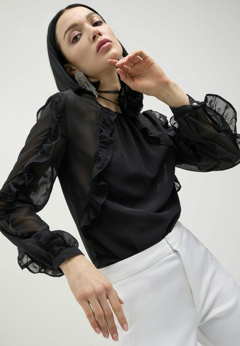 Calliope CON ROUCHES - Camicetta - nero - Zalando.it