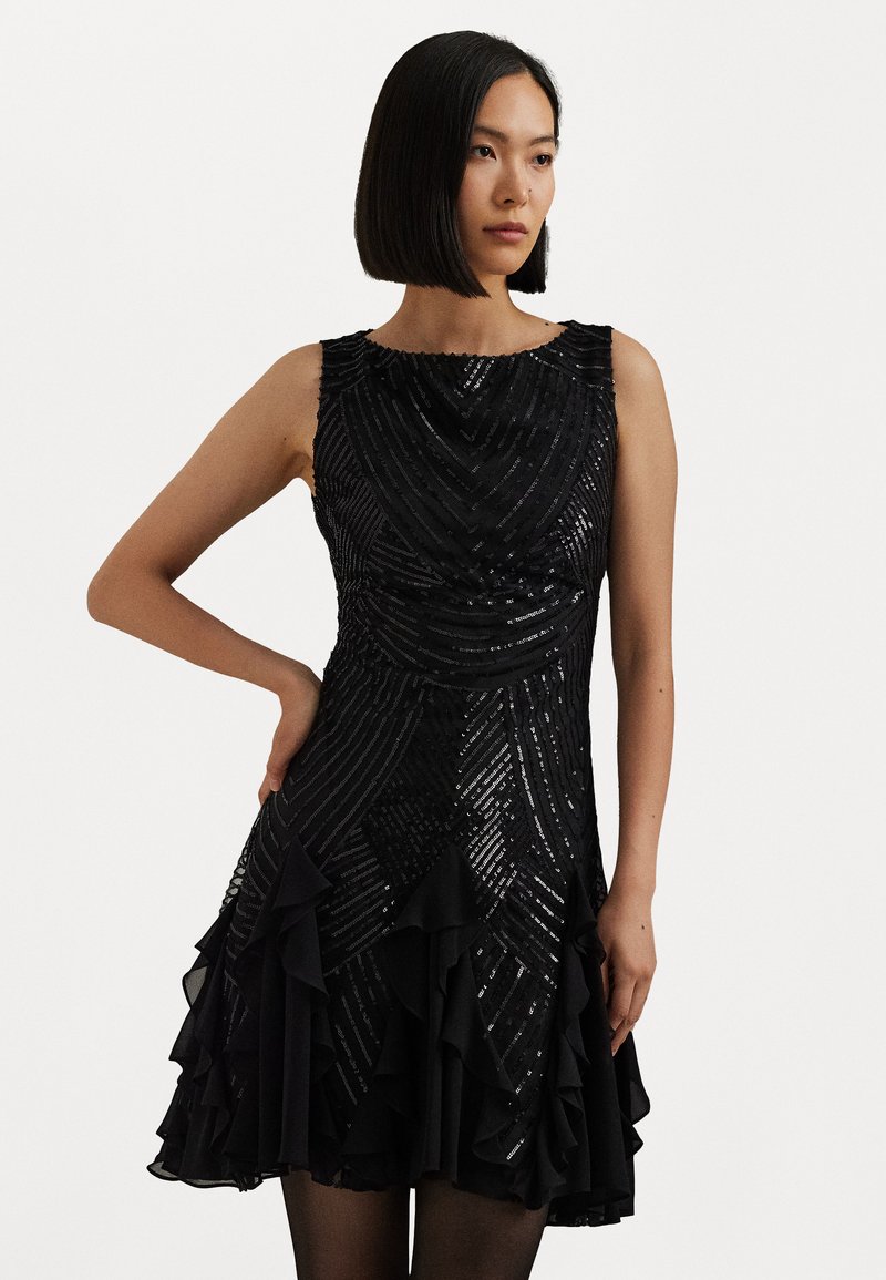 Lauren Ralph Lauren RUFFLE-TRIM SEQUINED COCKTAIL DRESS - Cocktail ...