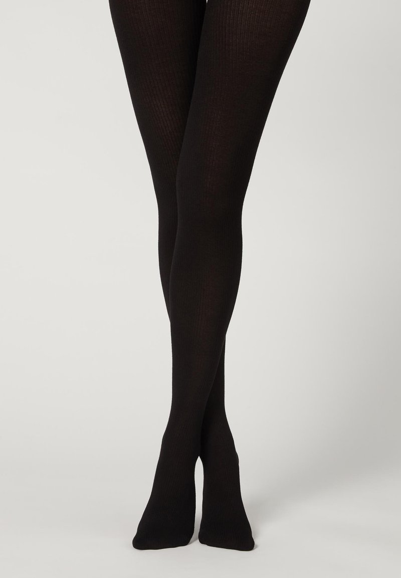 Calzedonia THERMO RIBBED - Tights - schwarz - black ribbed cashmere ...