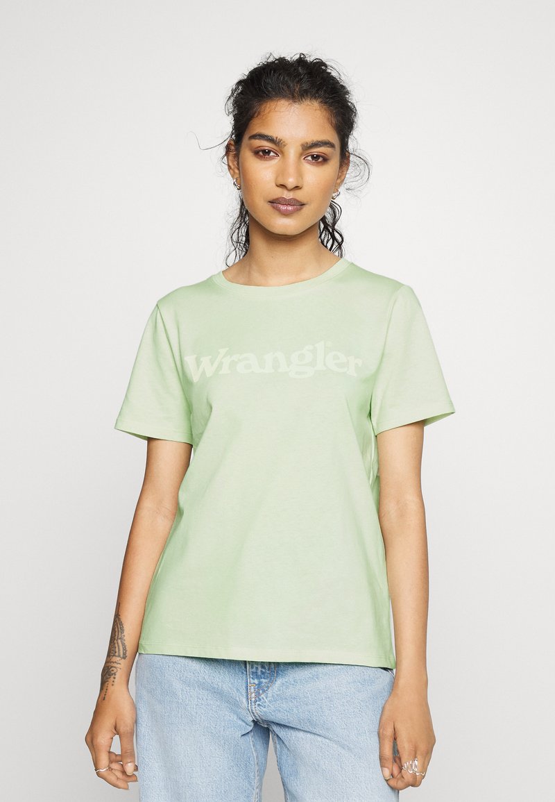 Wrangler T Shirt Basic Seacrest Green Lichtgroen Zalando Nl