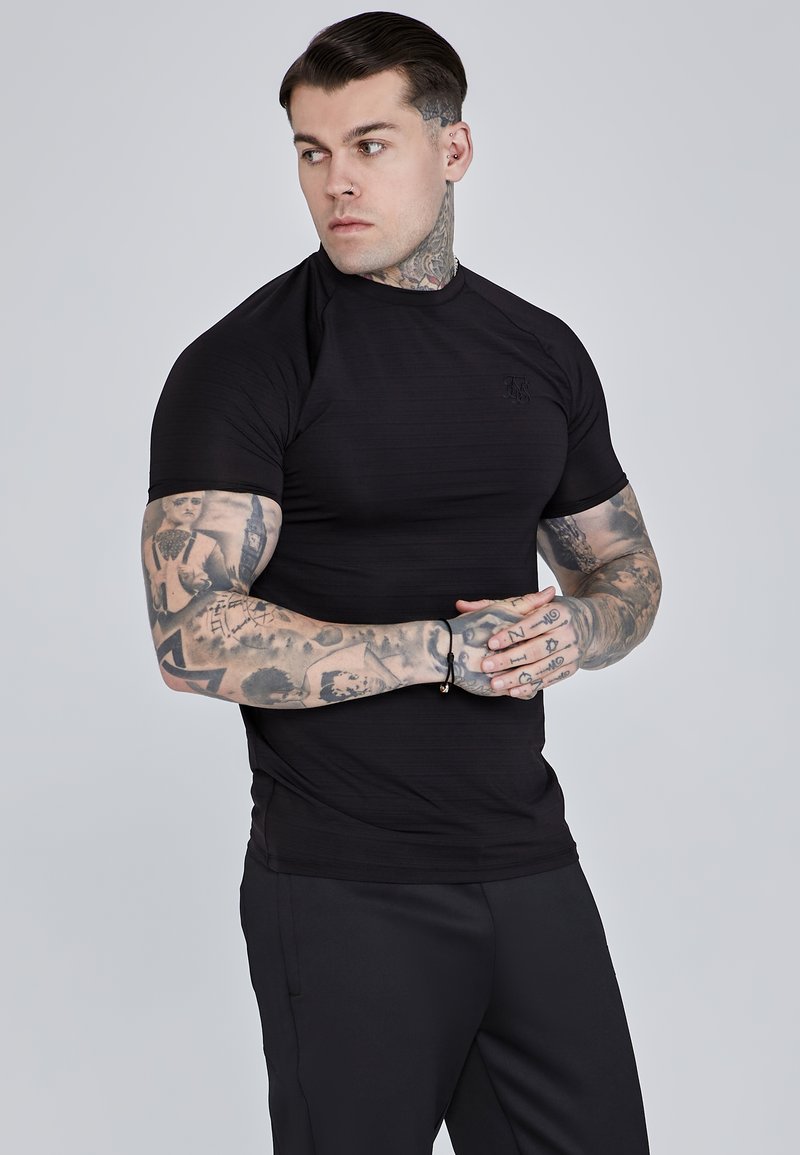 SIKSILK MUSCLE FIT - T-shirt basic - black/nero - Zalando.it