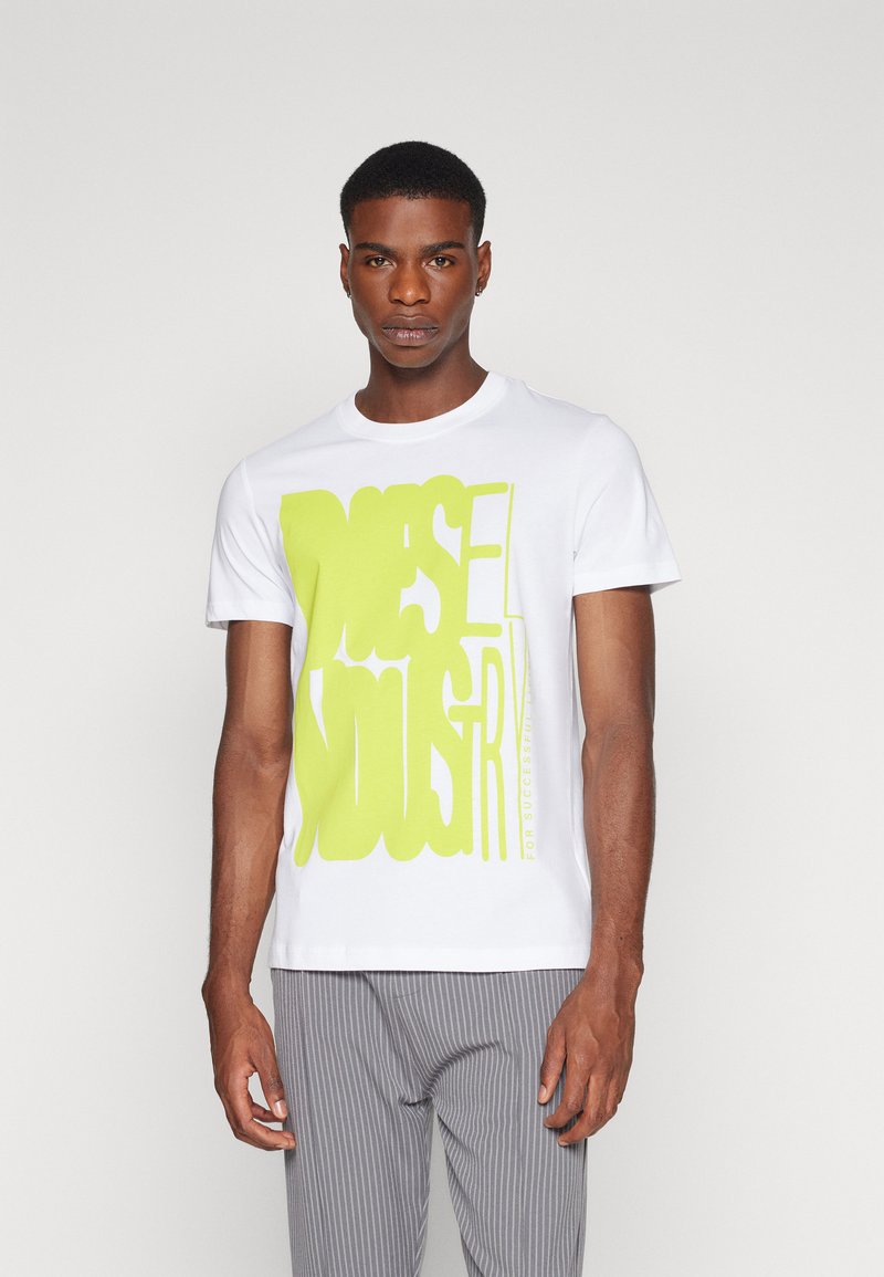 Diesel EGOR UNISEX - Print T-shirt - white - Zalando.co.uk