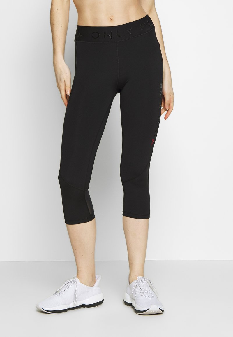 ONLY Play ONPPERFORMANCE TRAINING - Pantalon 3/4 de sport - black/red ...