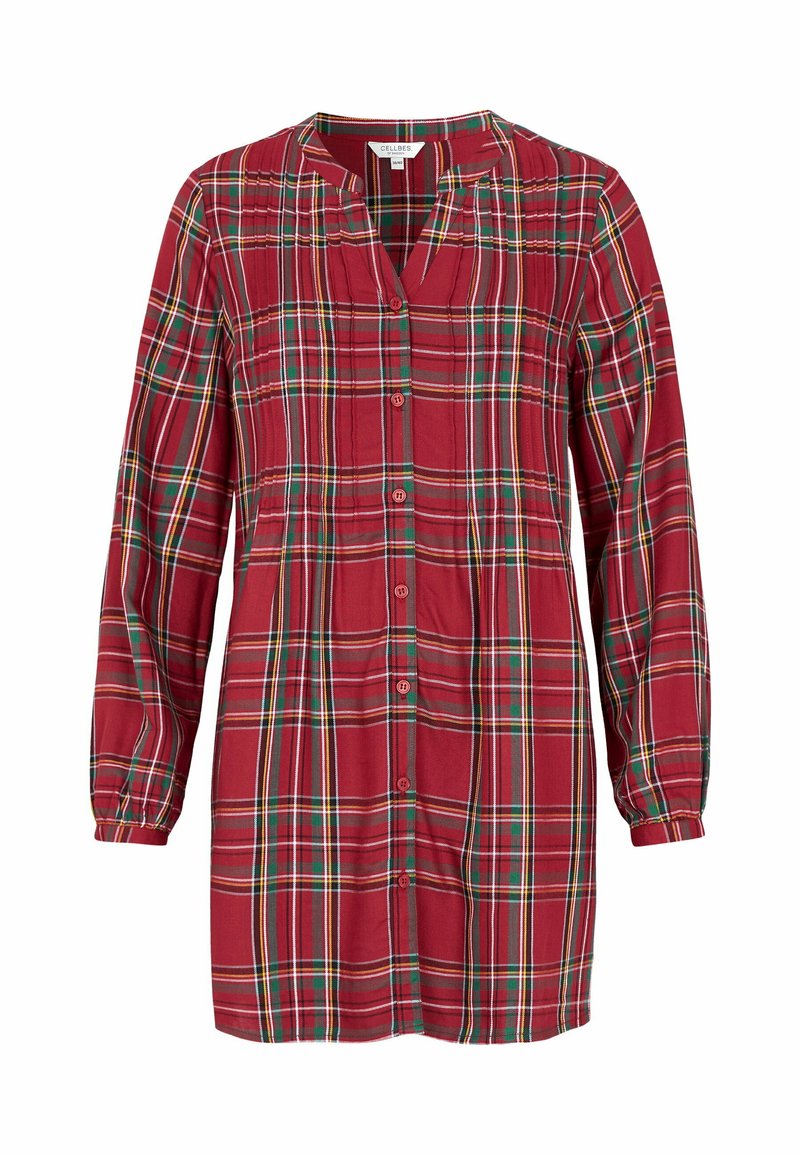 Cellbes of Sweden DECORATIVE PIN TUCK - Tunika - dark red checked/rot ...