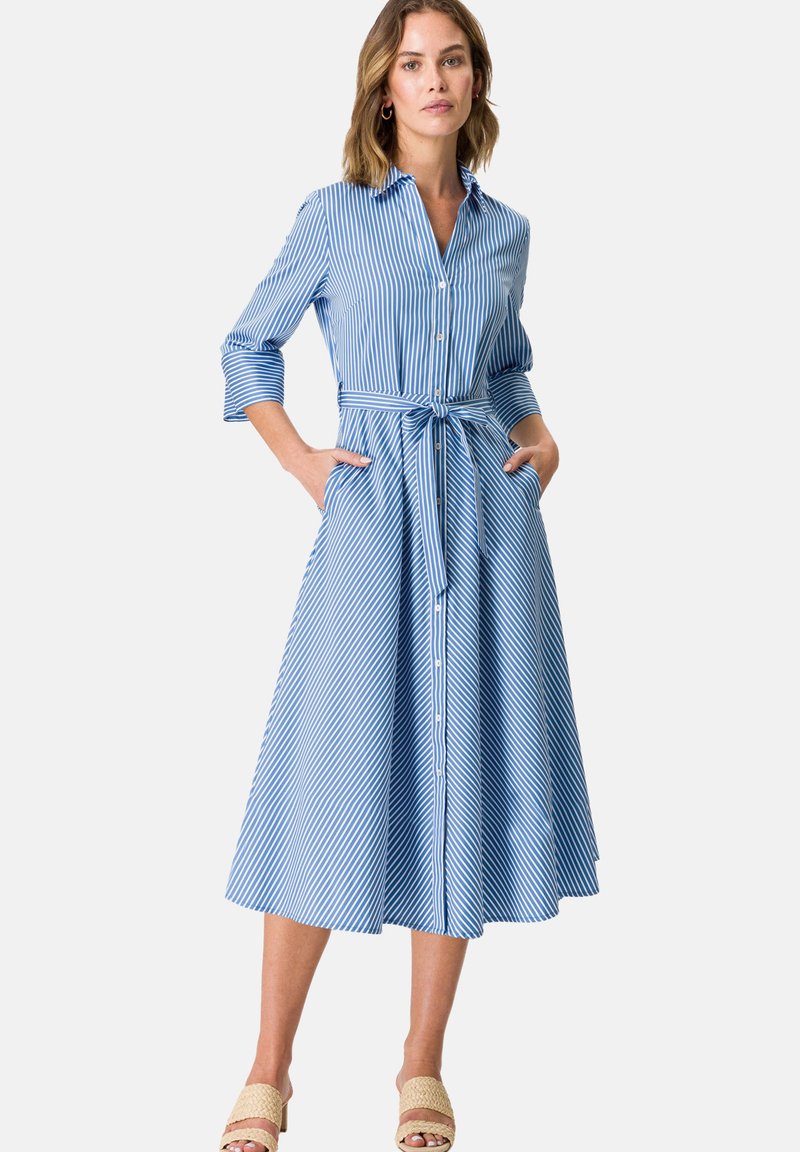 zero MIT BINDEGÜRTEL - Shirt dress - bluewhite/blue - Zalando
