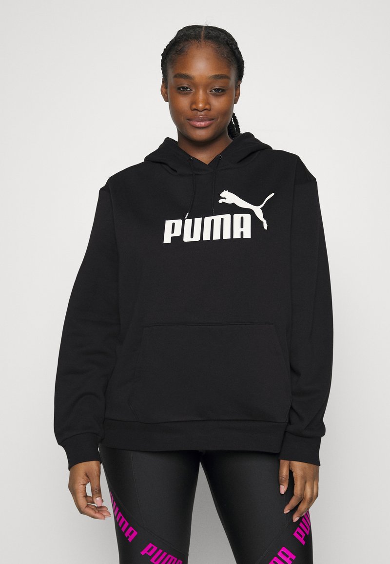 Puma ESS LOGO HOODIE FL PLUS - Sweatshirt - cotton black/noir - ZALANDO.BE