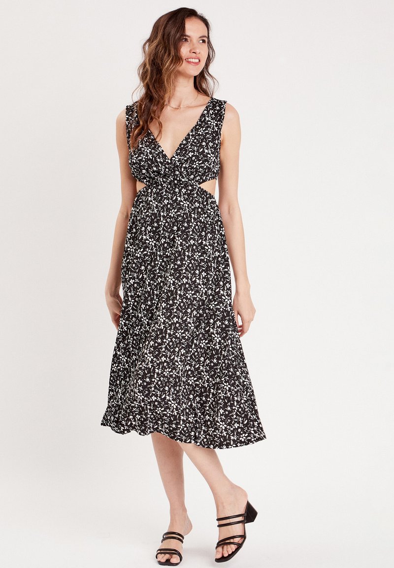 Cache Cache AUSGESTELLTES MIDI MIT ÖFFNUNGEN - Vestido informal - noir ...