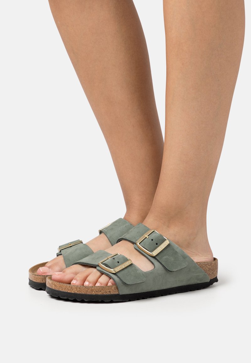 Birkenstock ARIZONA LENB - Tofflor & inneskor - thyme/oliv - Zalando.se