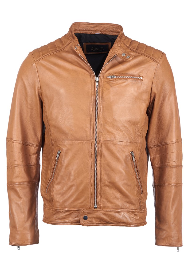 JCC MCL-23 - Leather jacket - cognac - Zalando.de