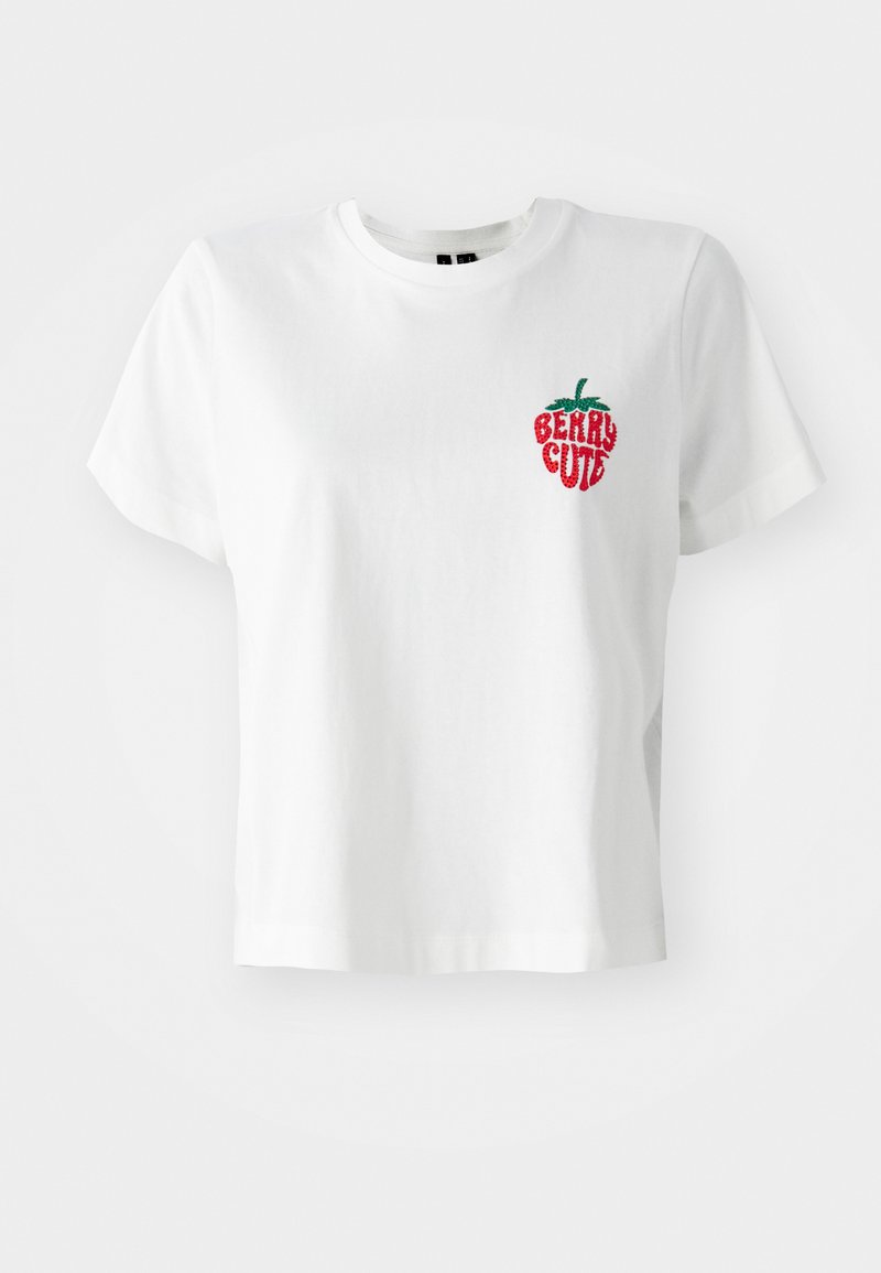 Vero Moda VMBERTA METTE - T-shirt print - snow white detail:strawberry ...