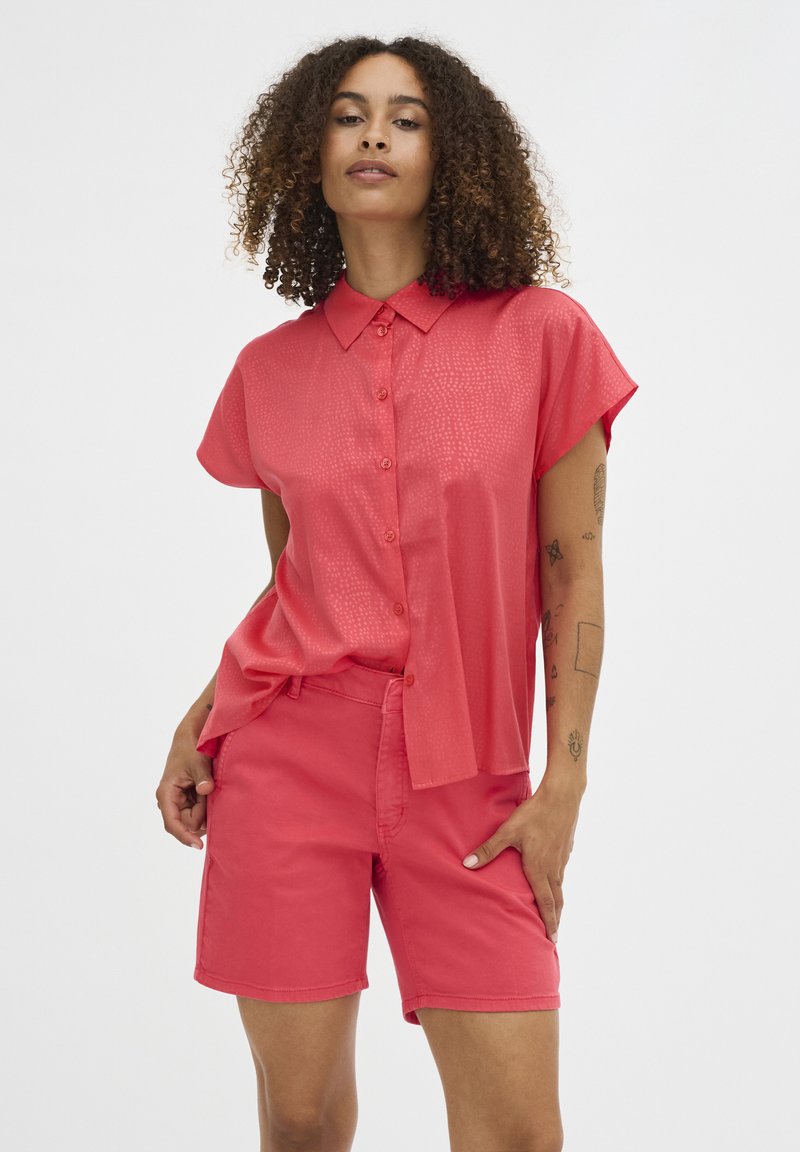 My Essential Wardrobe LINE SS Overhemdblouse Teaberry donkerroze my-essential-wardrobe-line-ss-overhemdblouse-teaberry-donkerroze