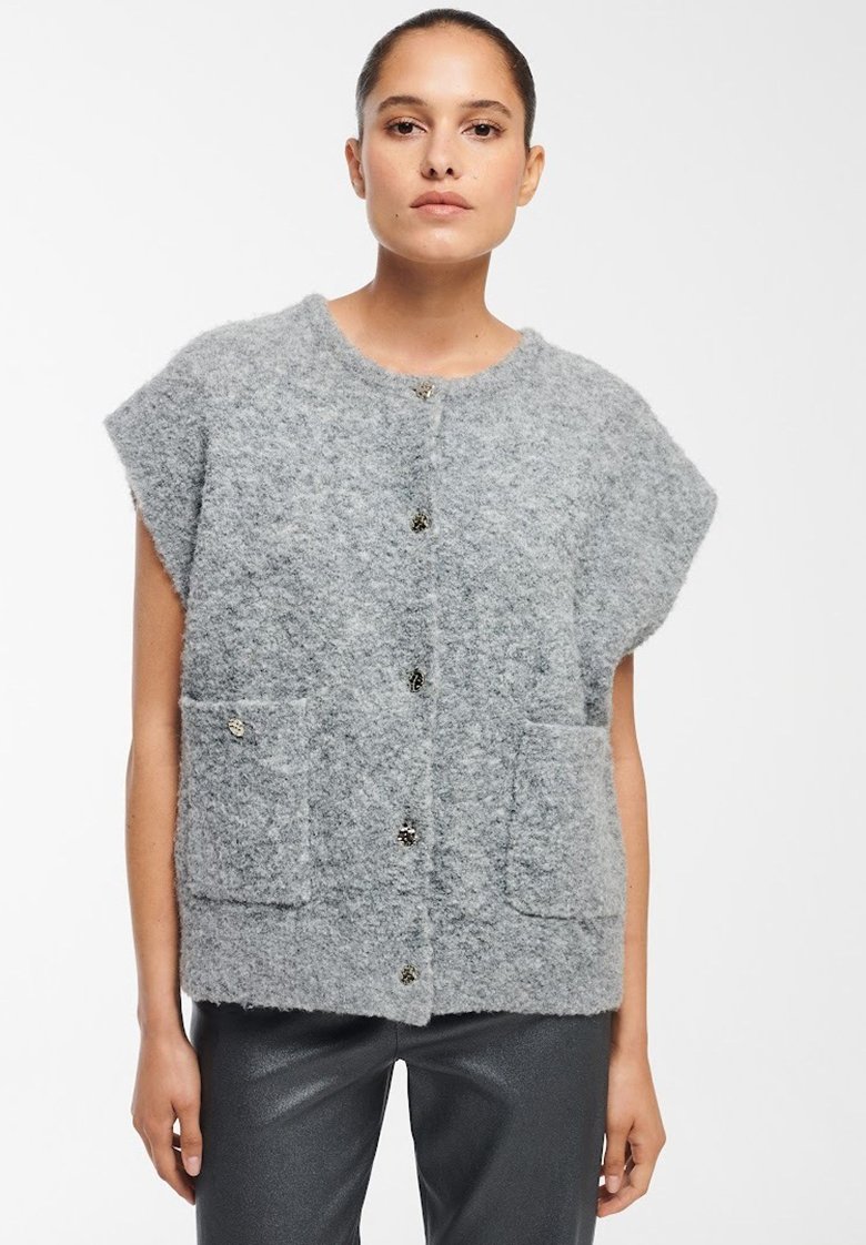 STUDIO AR IDONY BOUCLE - Vest - light grey/lichtgrijs - Zalando.be
