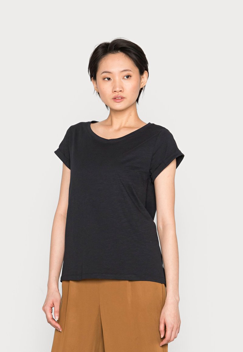 Edc By Esprit Slub Round Neck 2 Pack T Shirt Basic Black Schwarz