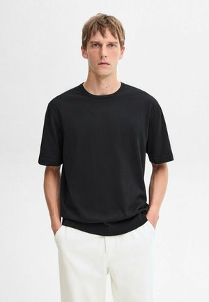 Massimo Dutti KURZÄRMELIGES AUS REINER - T-Shirt basic - dark blue ...