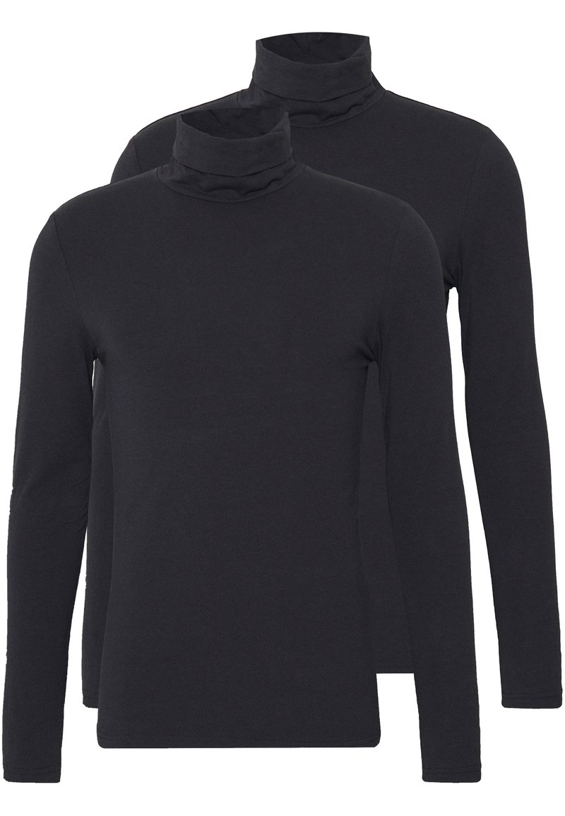 Pier One 2 PACK - Long sleeved top - black - Zalando.co.uk