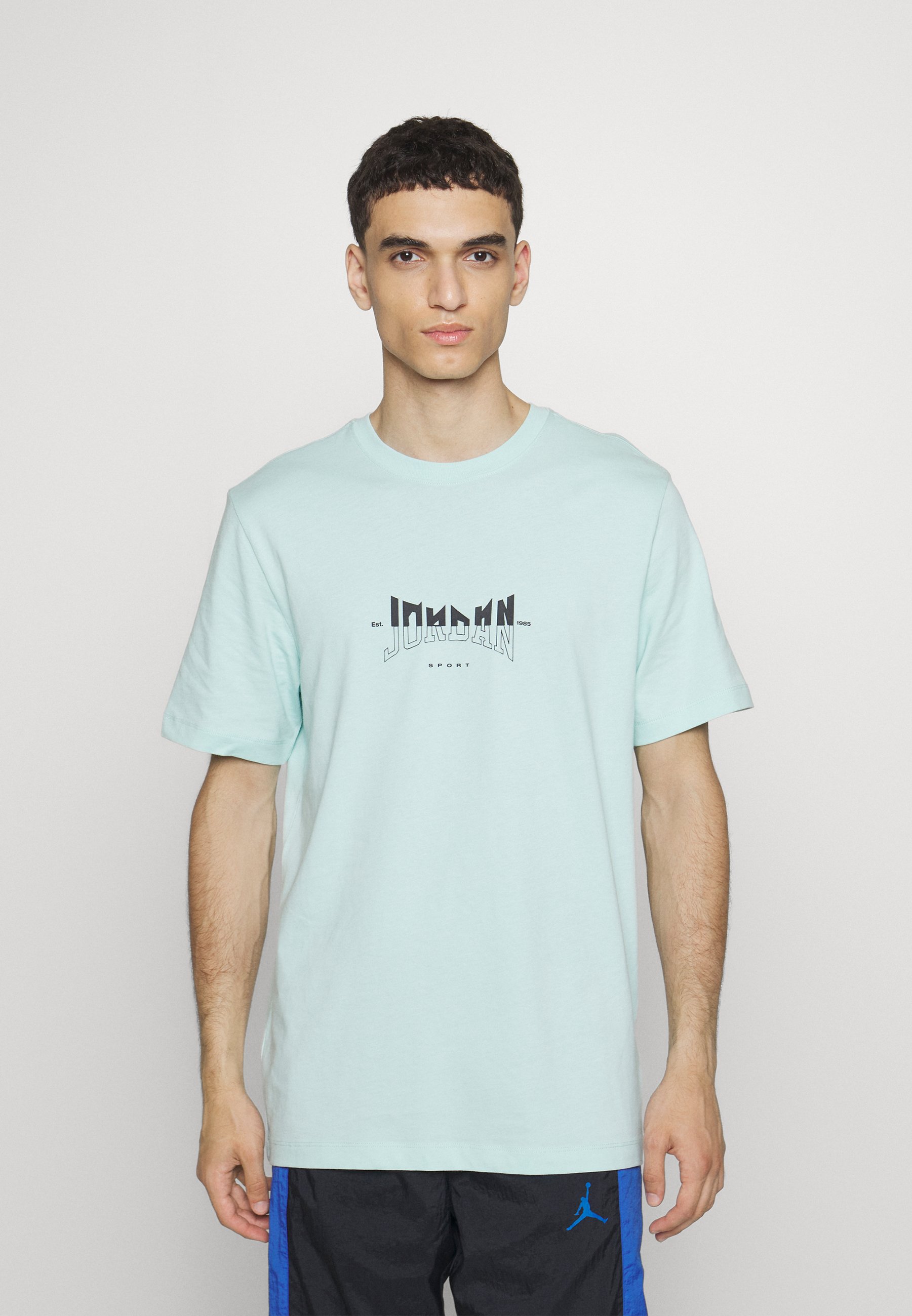Jordan CREW Print T shirt jade ice black turquoise Zalando