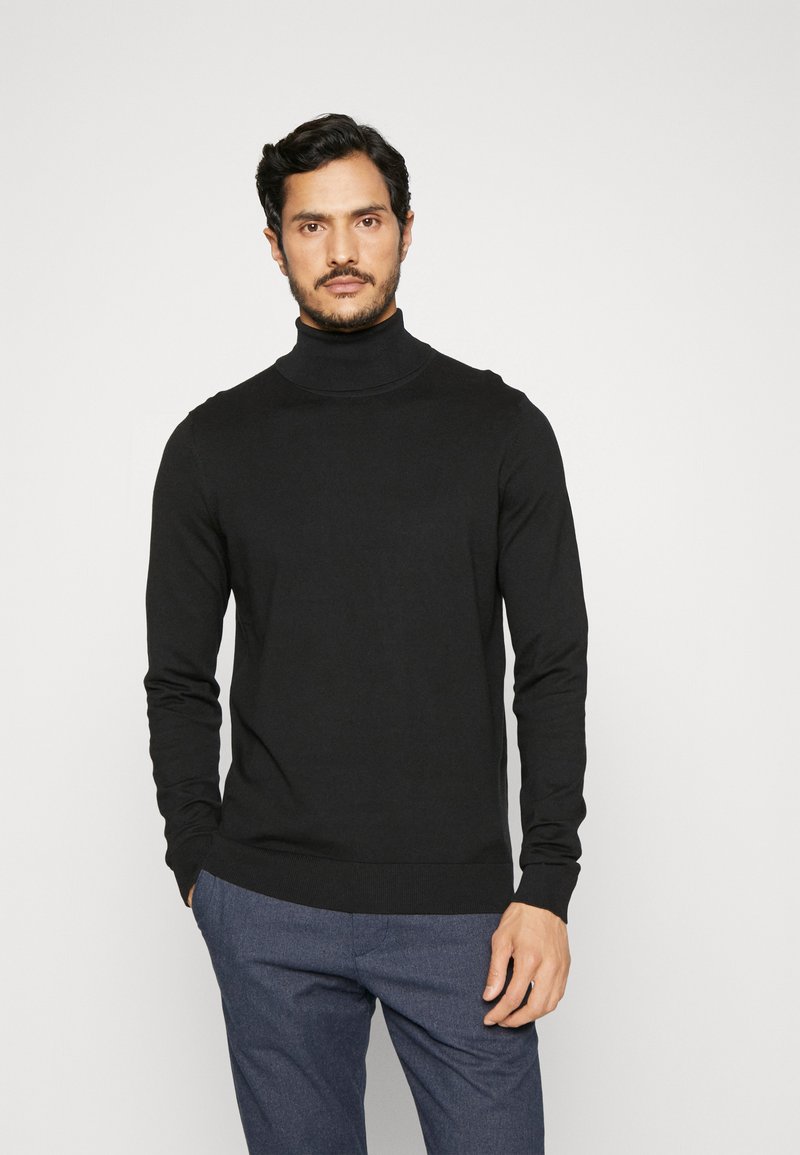 Pier One PM- BASIC TURTLENECK - Trui - black/white/zwart - Zalando.nl