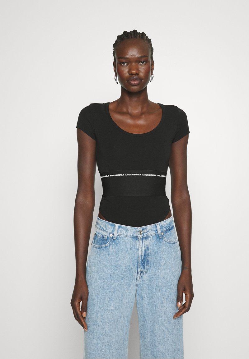 KARL LAGERFELD BRANDED ELASTIC BODY - Print T-shirt - black - Zalando.ie