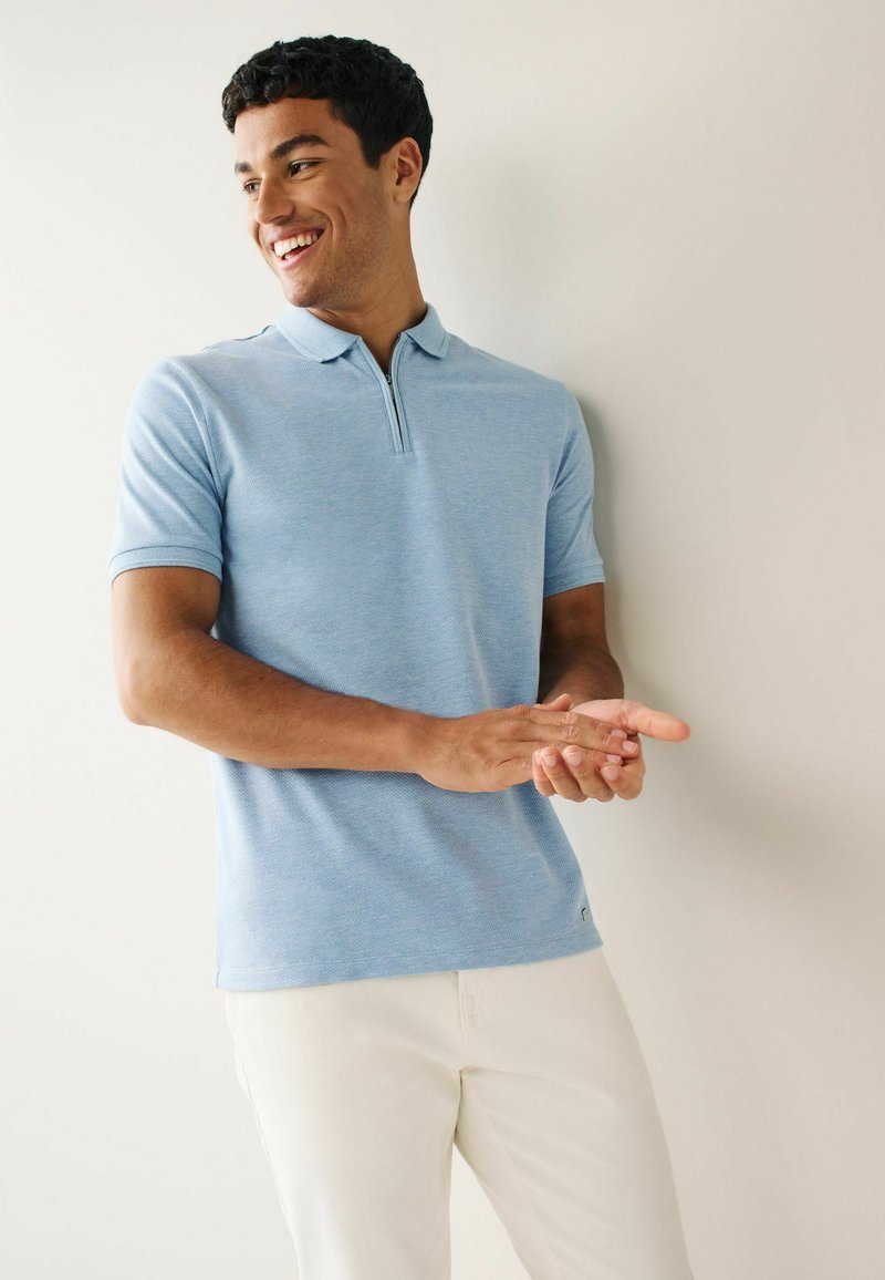 Next SOFT TOUCH STANDARD - Piké - blue texture/blå - Zalando.se