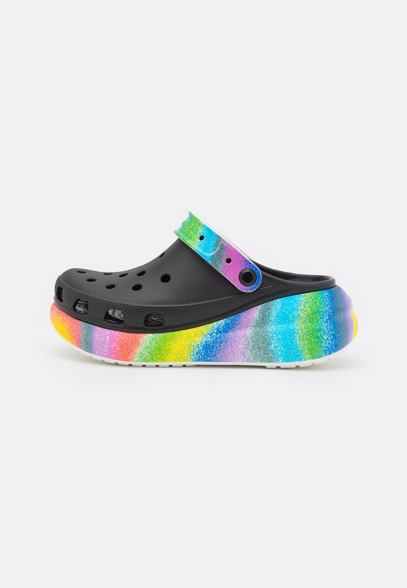 Crocs CLASSIC CRUSH SPRAY DYE - Mules - black/multi-coloured/black ...