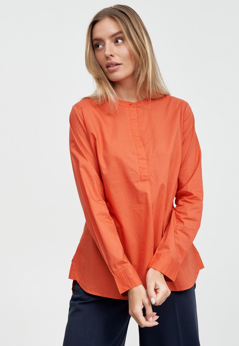 Re.draft WITH PLACKET - Blouse - tangerine/tan - Zalando.ie
