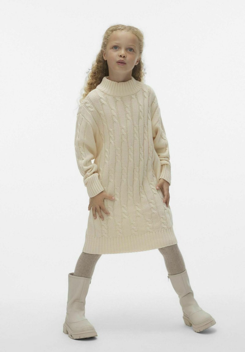 VERO MODA Girl VMKENYA CABLE D2 - Jumper dress - oatmeal/beige - Zalando