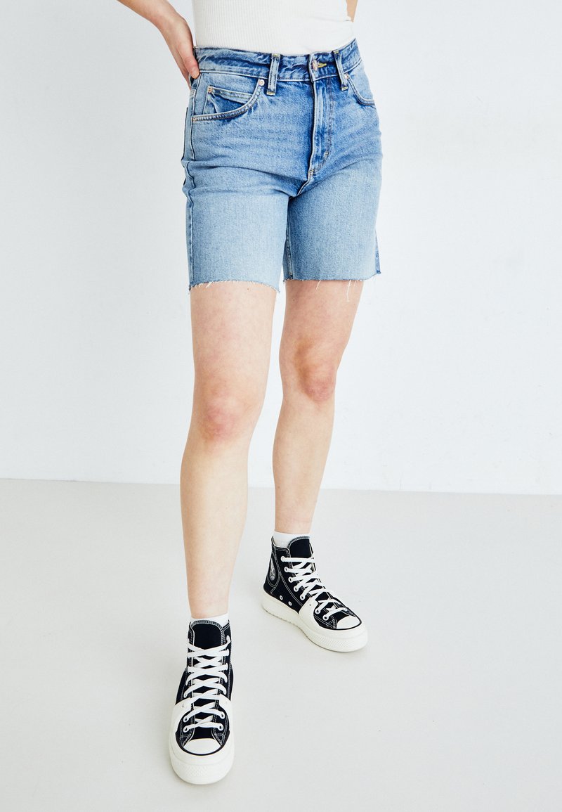Lee RIDER - Denim shorts - collapsing wave/stone blue denim - Zalando.ie