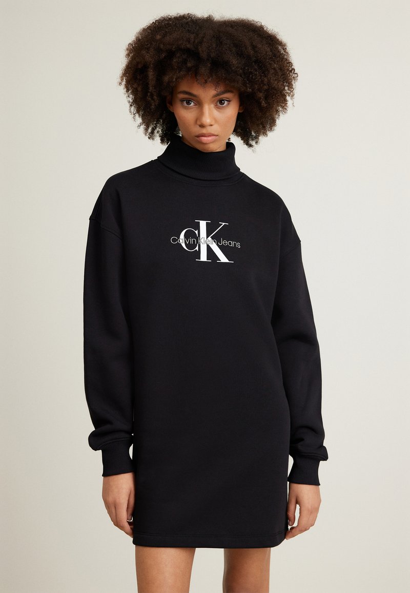 Calvin Klein Jeans Monologo Hverdagskjole Black Sort Zalando Dk