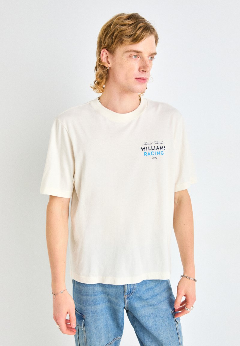 Abercrombie & Fitch WILLIAMS F1 - T-shirt z nadrukiem/biały - Zalando.pl