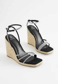 Next FOREVER COMFORTÂ® BLING STRAP HIGH WEDGES - Keilsandalette - black ...