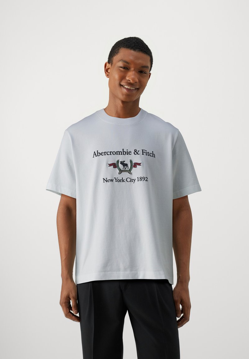 Abercrombie & Fitch HERITAGE CREST LOGO - T-shirt print - bright white ...