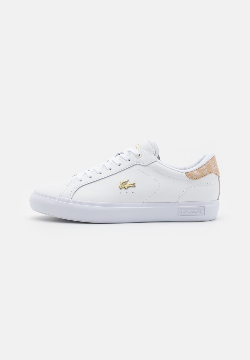 Lacoste POWERCOURT 224 - Zapatillas - white/light brown/blanco - Zalando.es